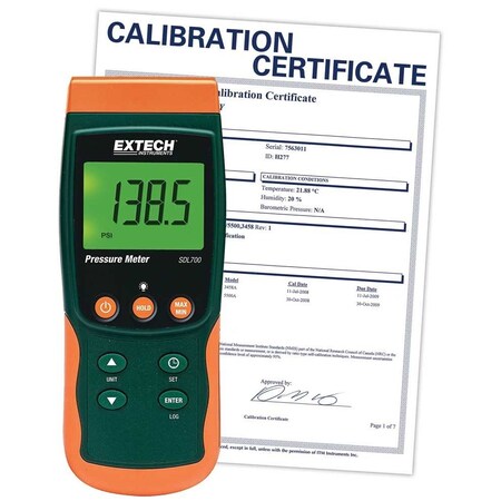 Extech Instruments Extech Sdl700Pressure Meter/Data Logger, SDL700-NIST | Zoro